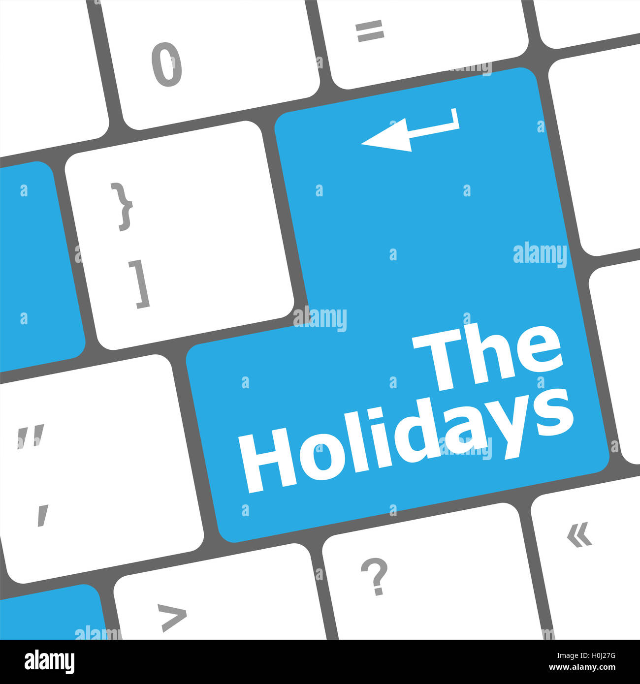 the holidays button on modern internet computer keyboard key Stock ...