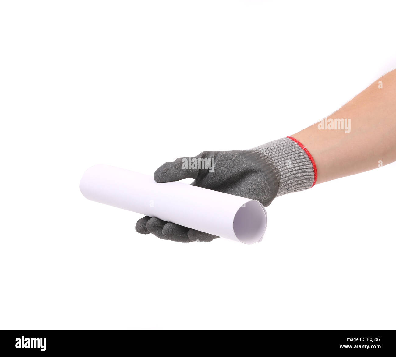 Hand holding rolled paper Stock Photo - Alamy