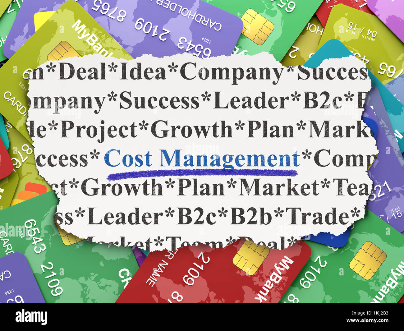 Business concept: Cost Management on Credit Card background Stock Photo ...
