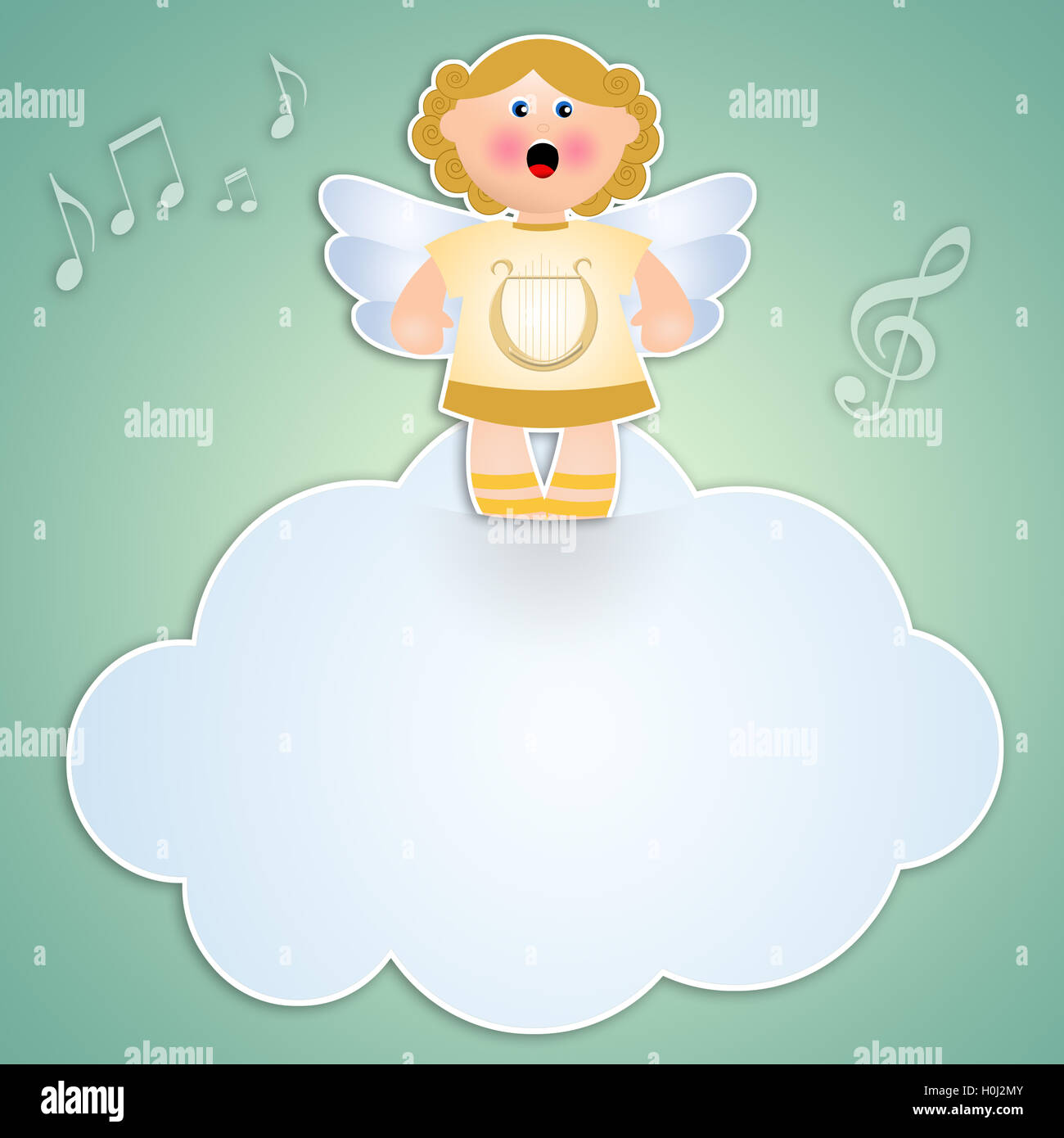 Angel with musical notes Stock Photo - Alamy