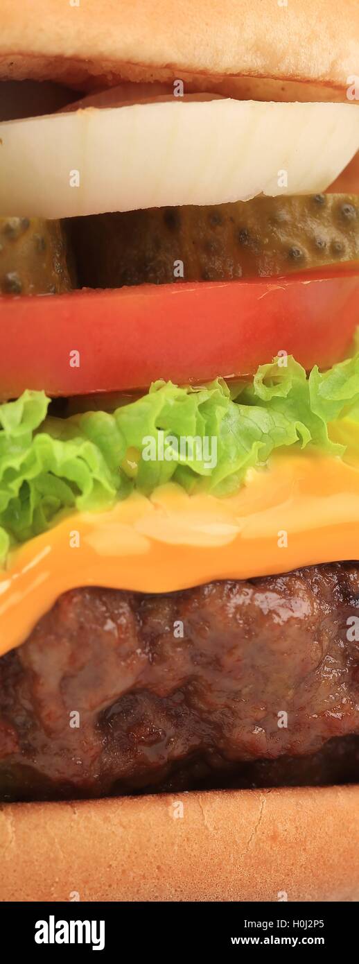 Big appetizing fast food hamburger Stock Photo - Alamy