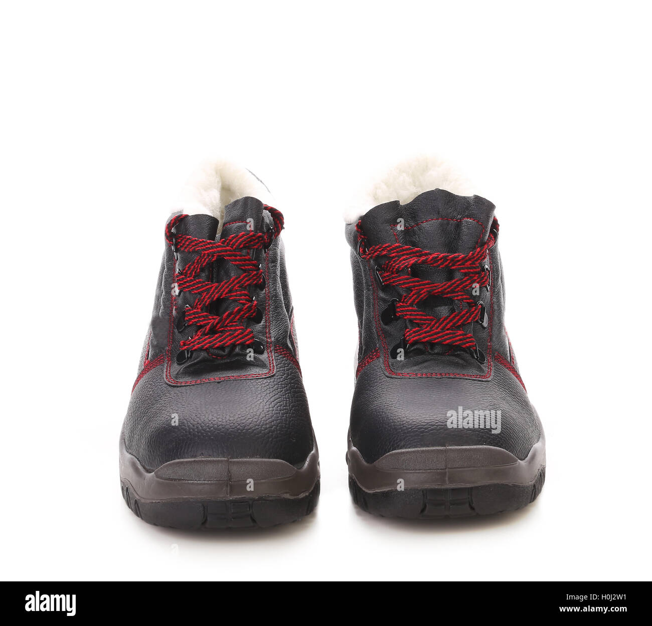 Black man's boot with red lace Stock Photo - Alamy