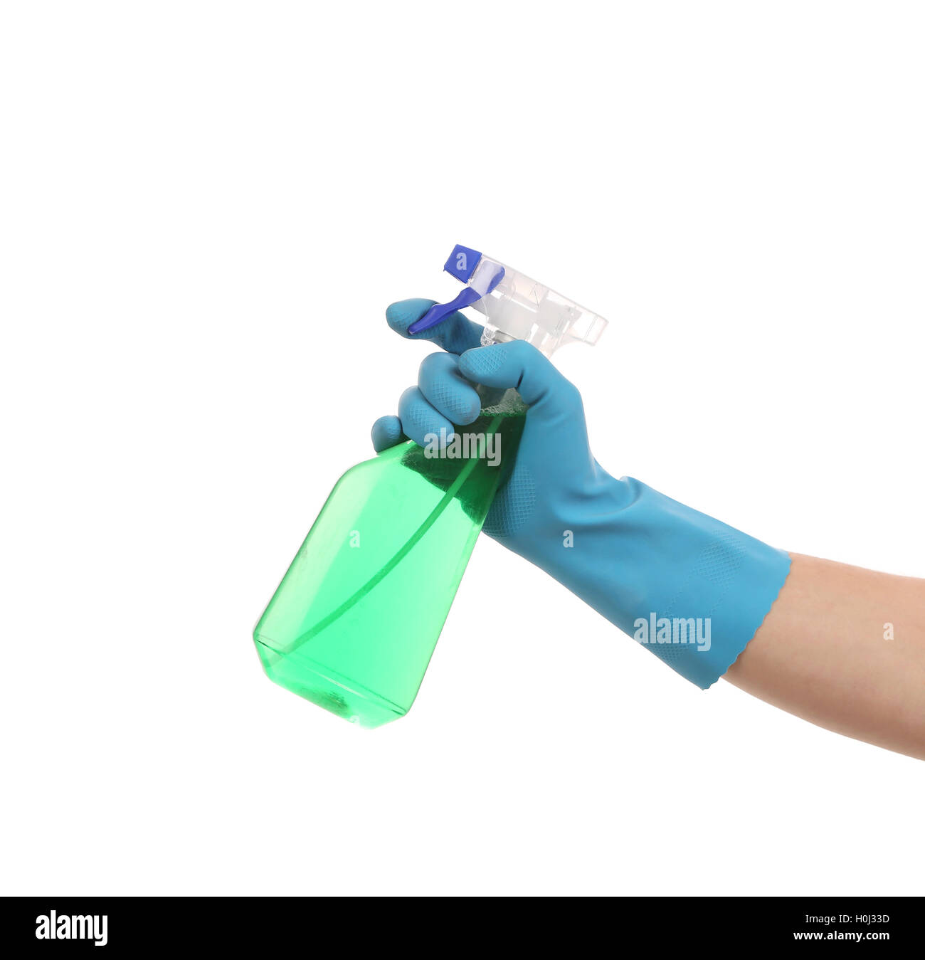 Person holding spray bottle Cut Out Stock Images & Pictures - Alamy