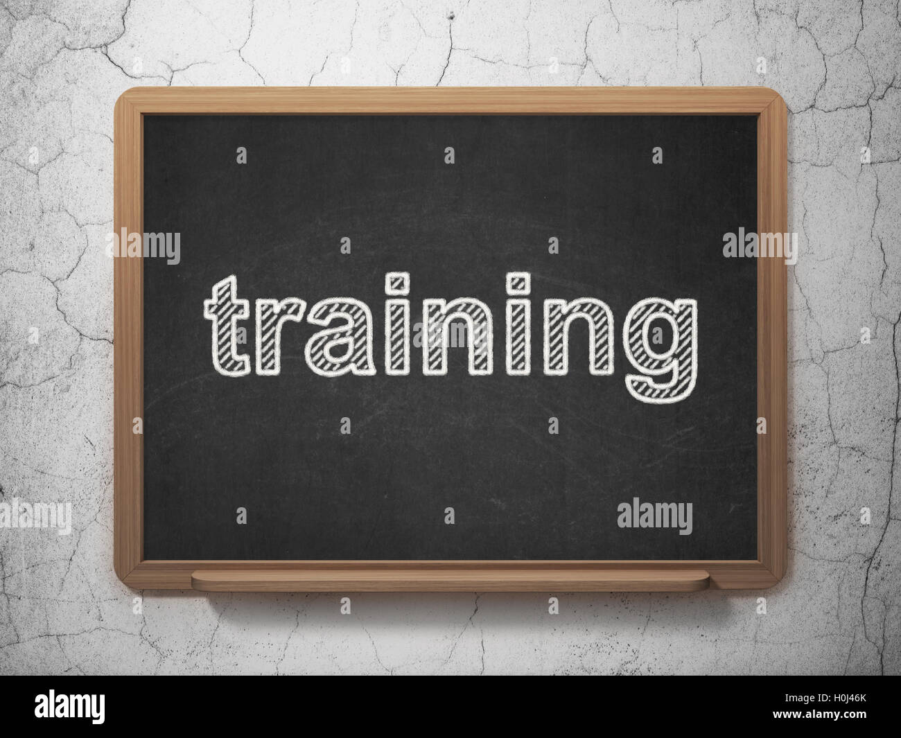 Education concept: Training on chalkboard background Stock Photo - Alamy