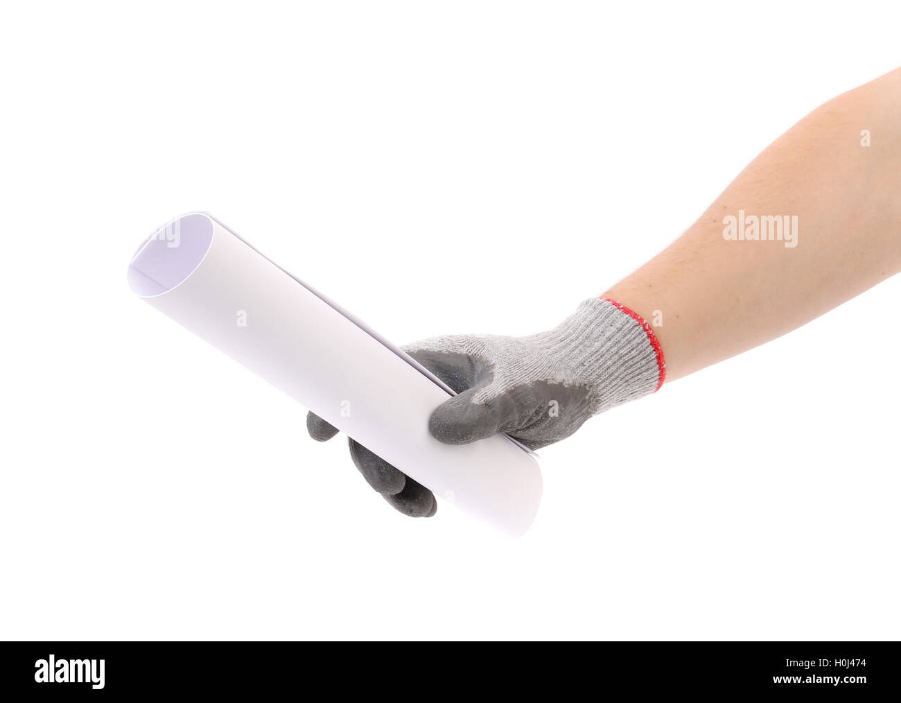 Hand holding rolled paper Stock Photo - Alamy