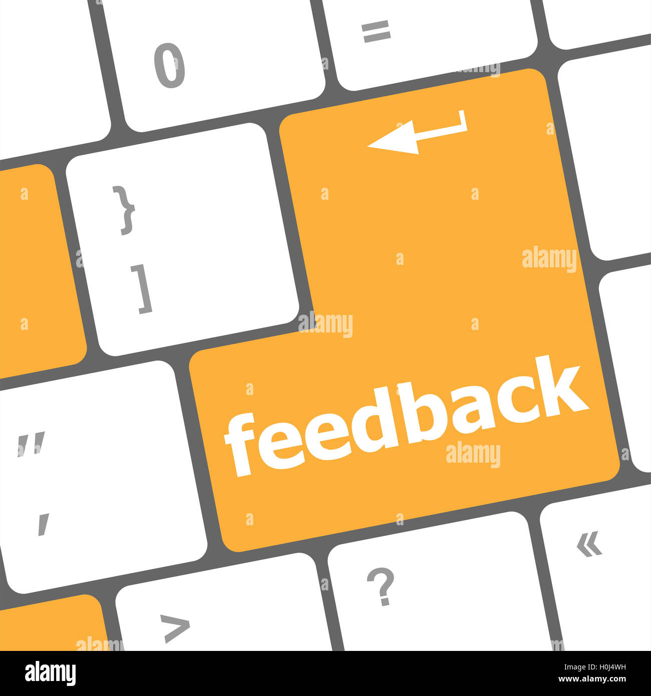 Keyboard with single button showing the word feedback Stock Photo - Alamy