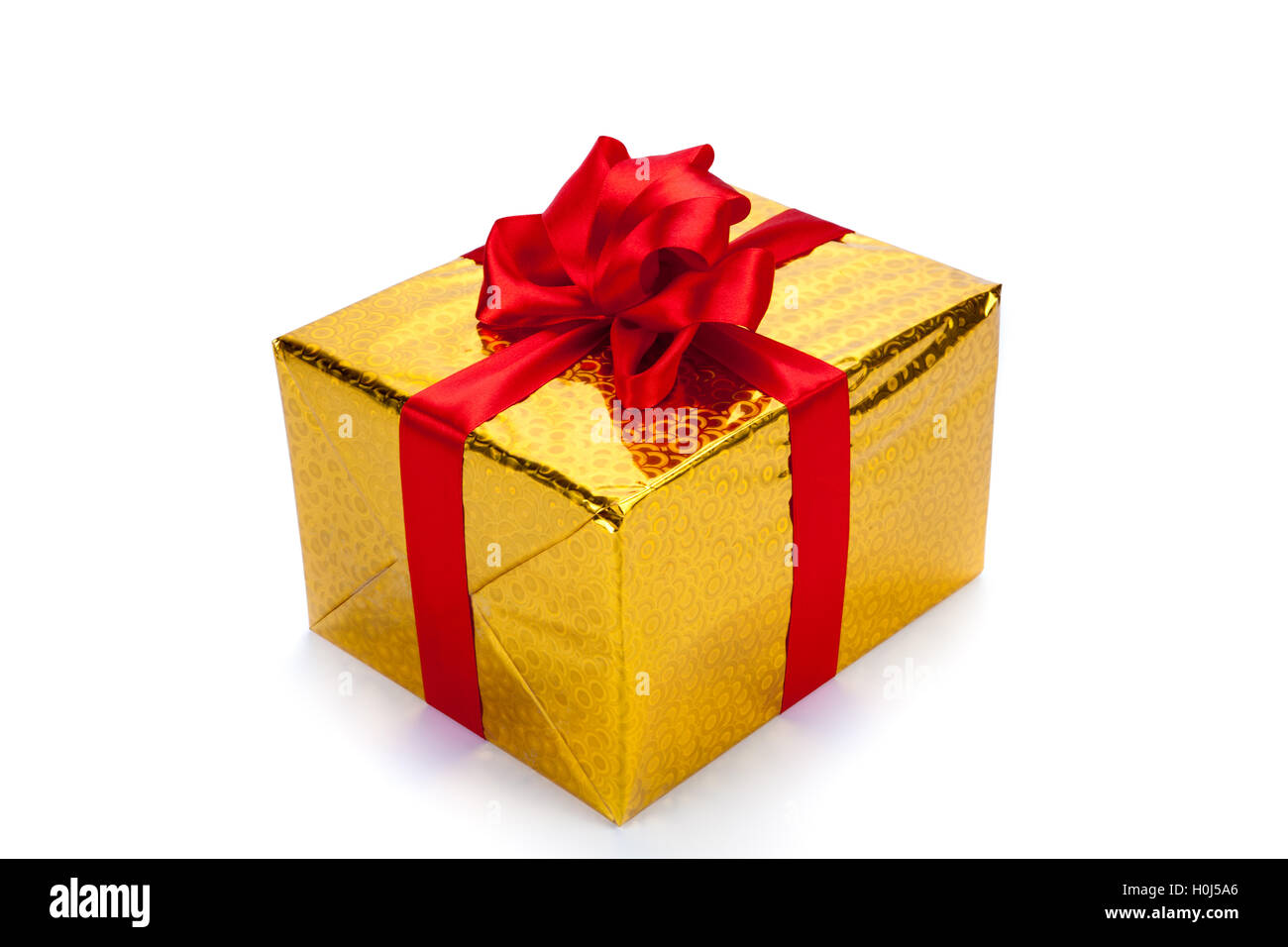 Gold gift box Stock Photo - Alamy