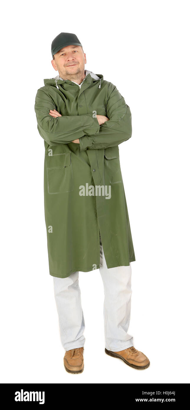 Man in coat with crossed arms Stock Photo - Alamy