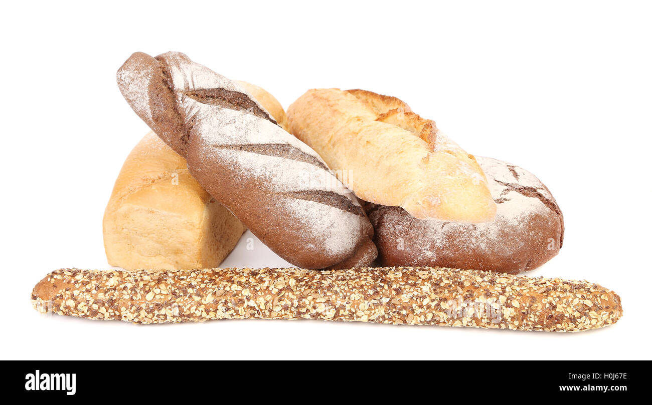 Stack of white and brown bread Stock Photo - Alamy