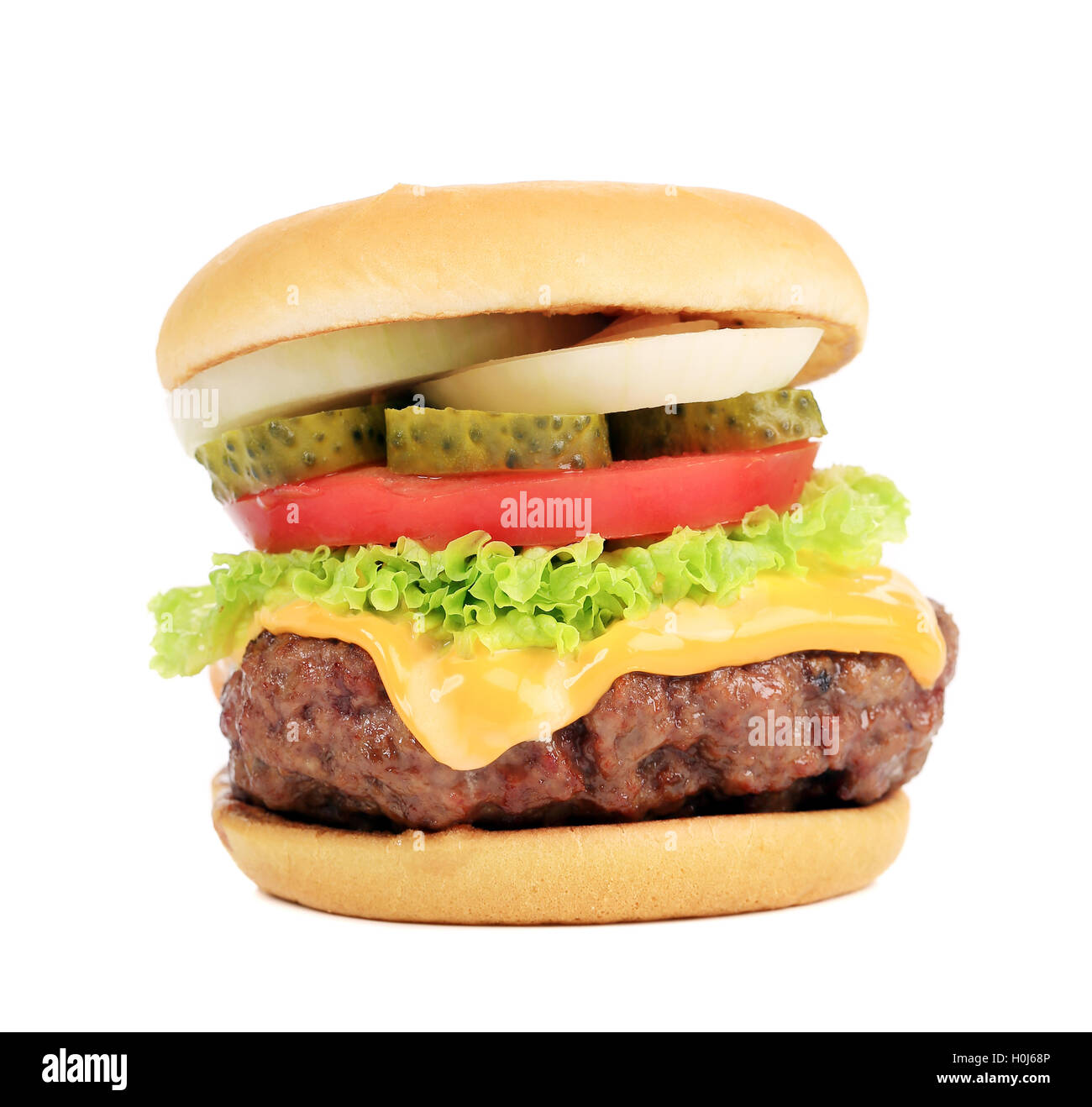 Big appetizing fast food hamburger Stock Photo - Alamy