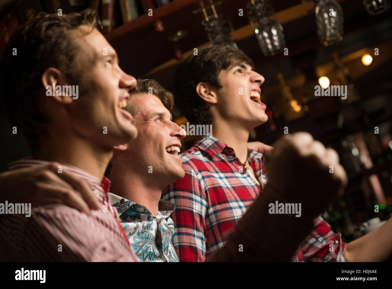 portrait of the fans in the bar Stock Photo - Alamy