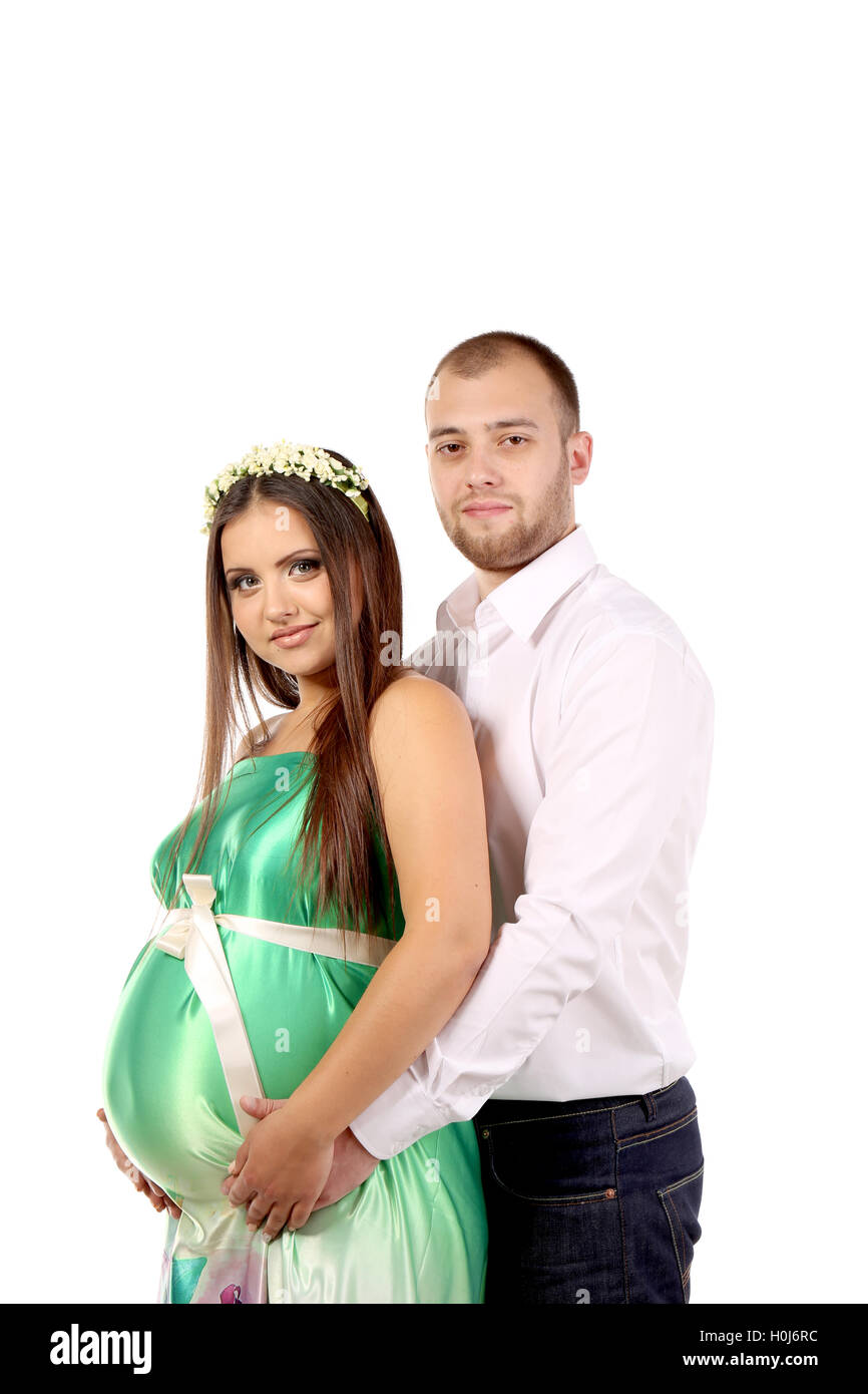 Happy couple expecting baby Stock Photo - Alamy