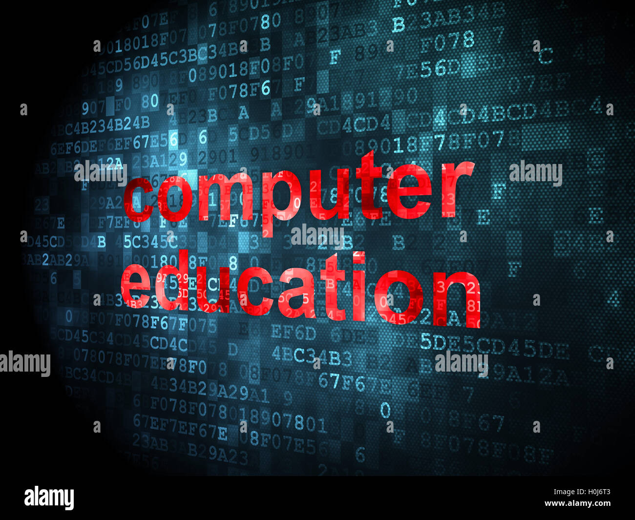 Education concept: Computer Education on digital background Stock Photo ...