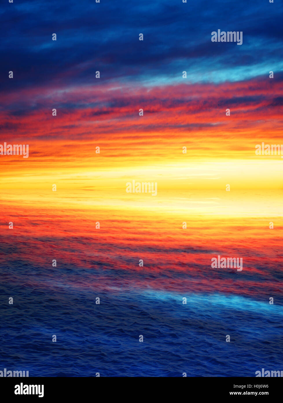 Stunning sunset and water reflection Stock Photo - Alamy