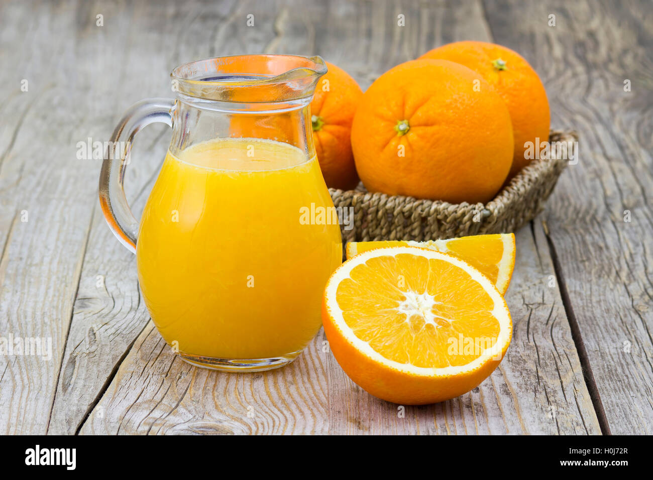 orange juice and fresh fruits Stock Photo - Alamy
