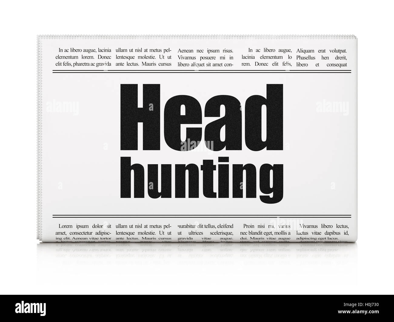Business concept: newspaper headline Head Hunting Stock Photo - Alamy