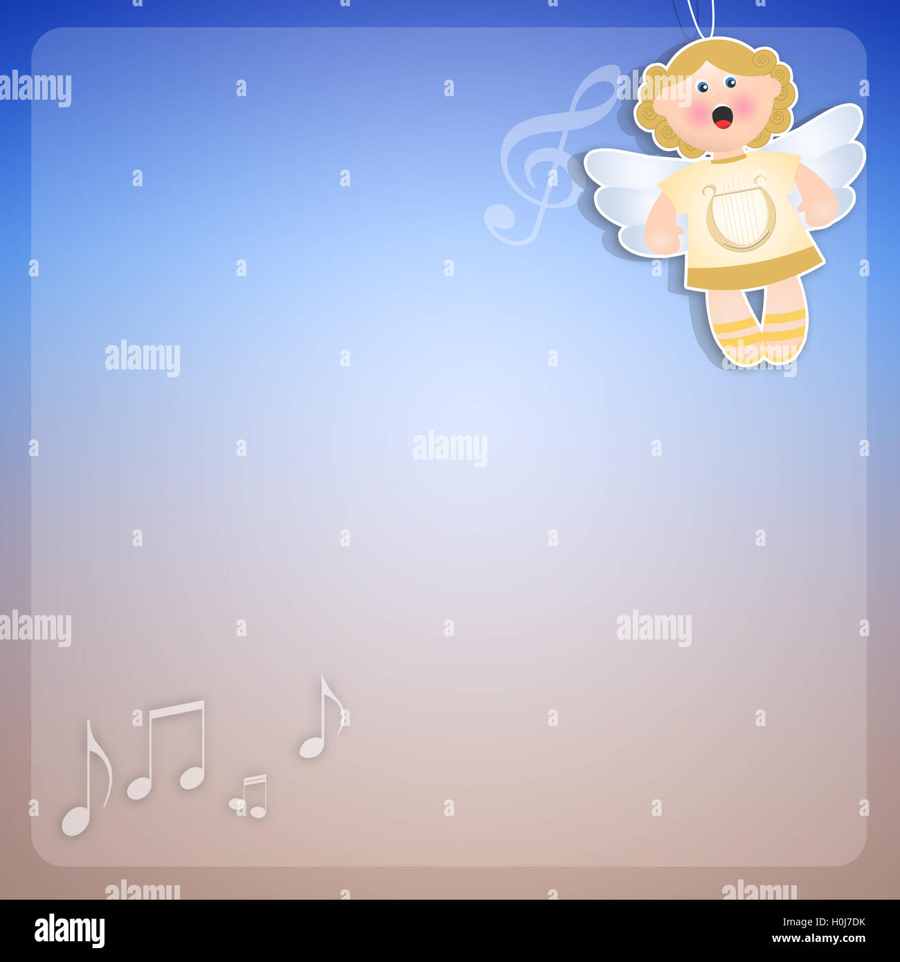 Angel with musical notes Stock Photo - Alamy