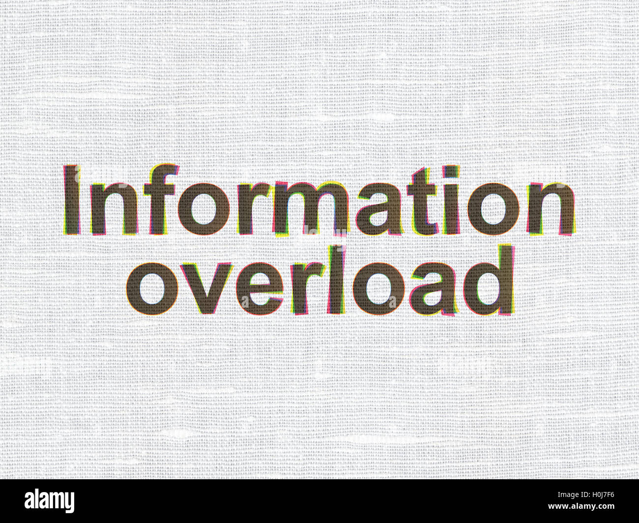 Information concept: Information Overload on fabric texture background ...