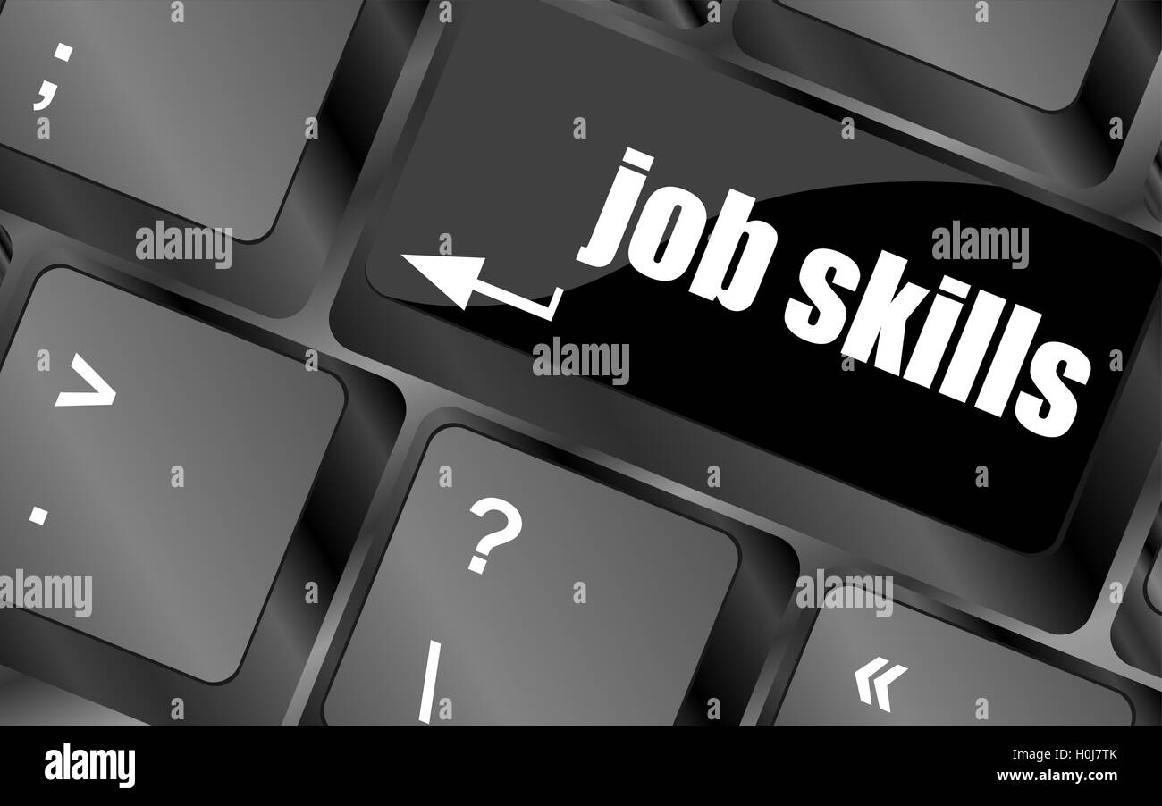 Computer keyboard with job skills key. business concept Stock Photo - Alamy