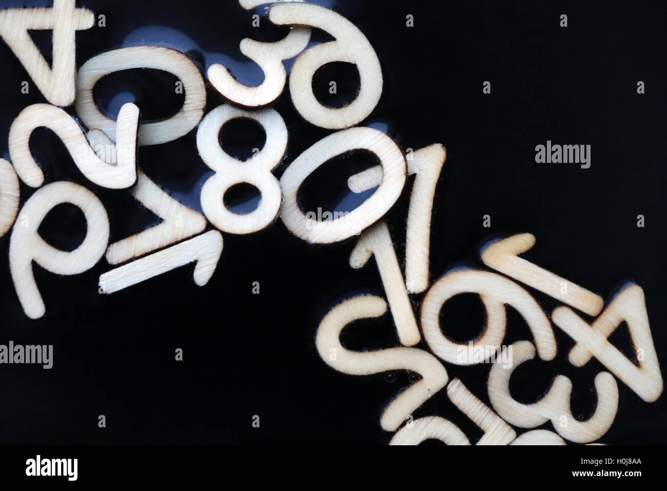 Numbers In Water Stock Photo - Alamy