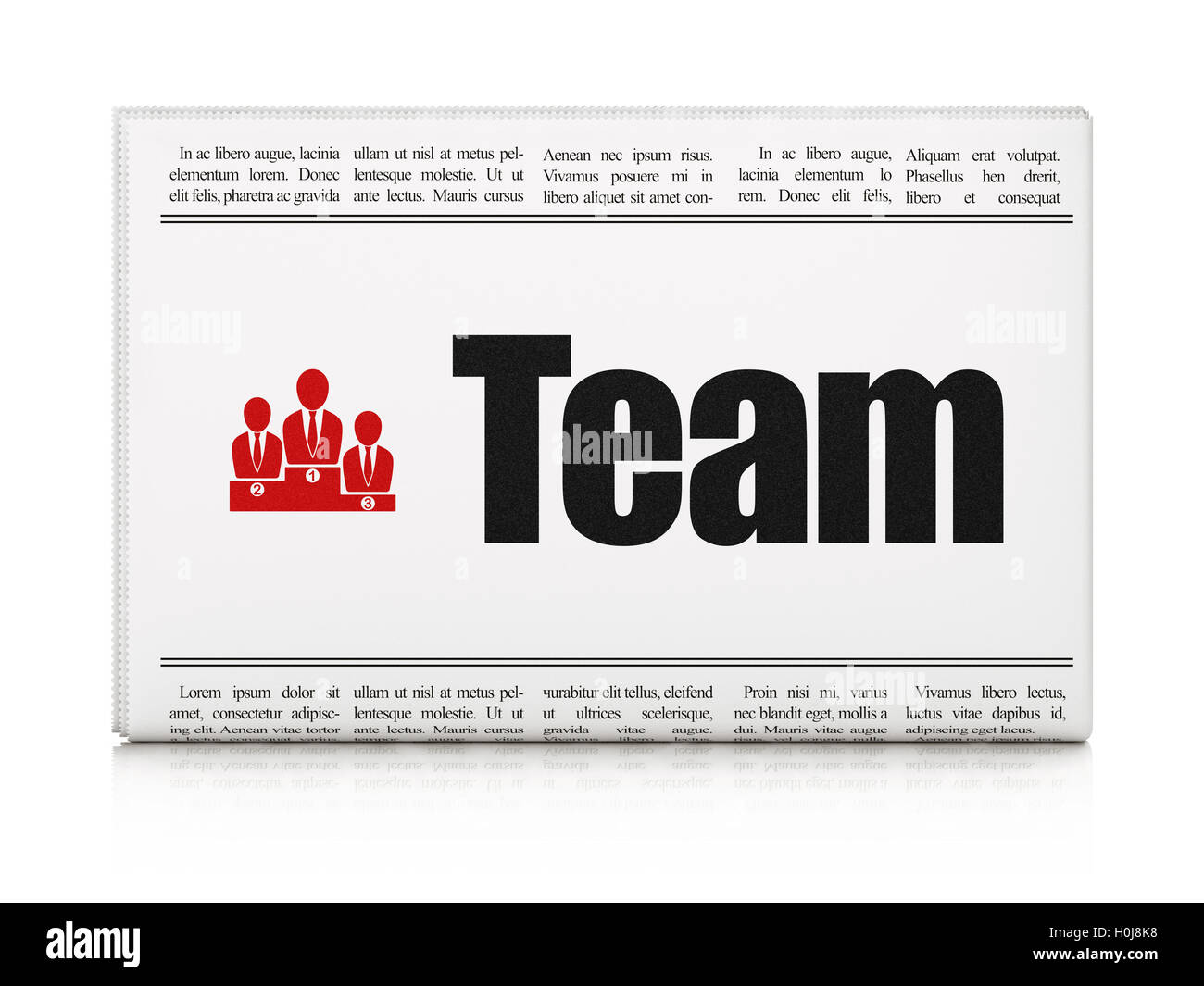 Business concept: newspaper with Team and Business Team Stock Photo - Alamy