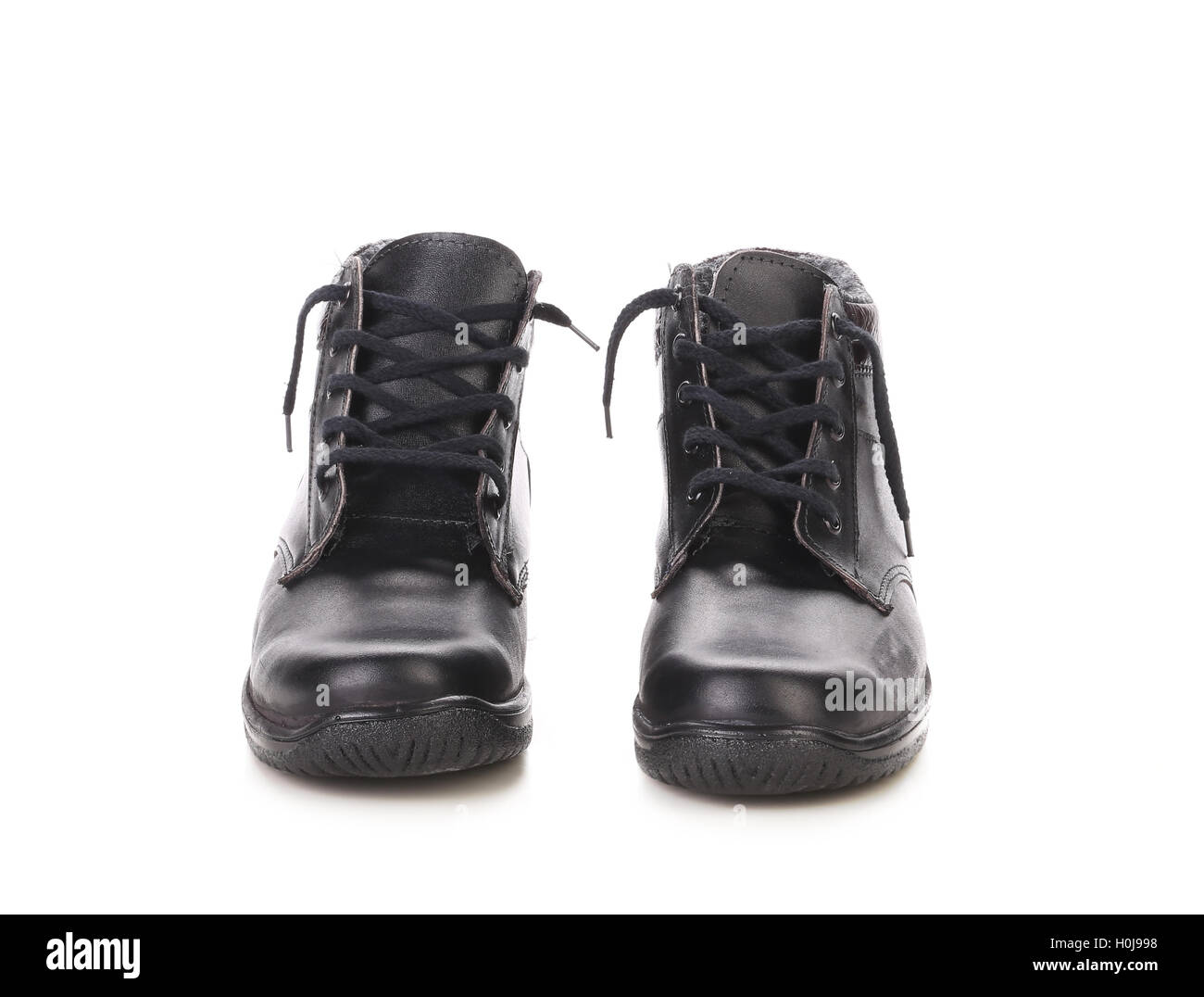 Black man's boots. Front view Stock Photo - Alamy