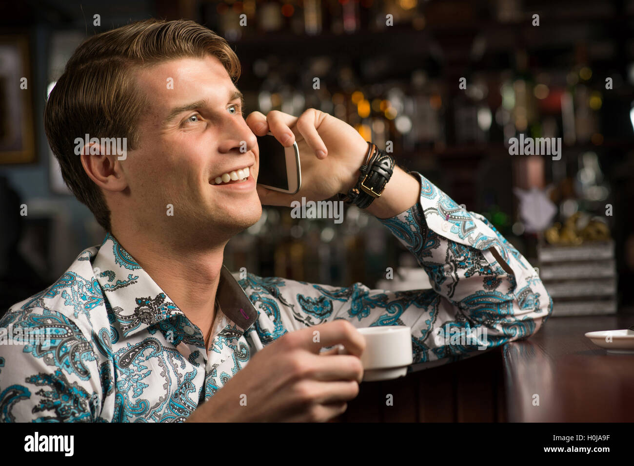 young man at the bar Stock Photo - Alamy
