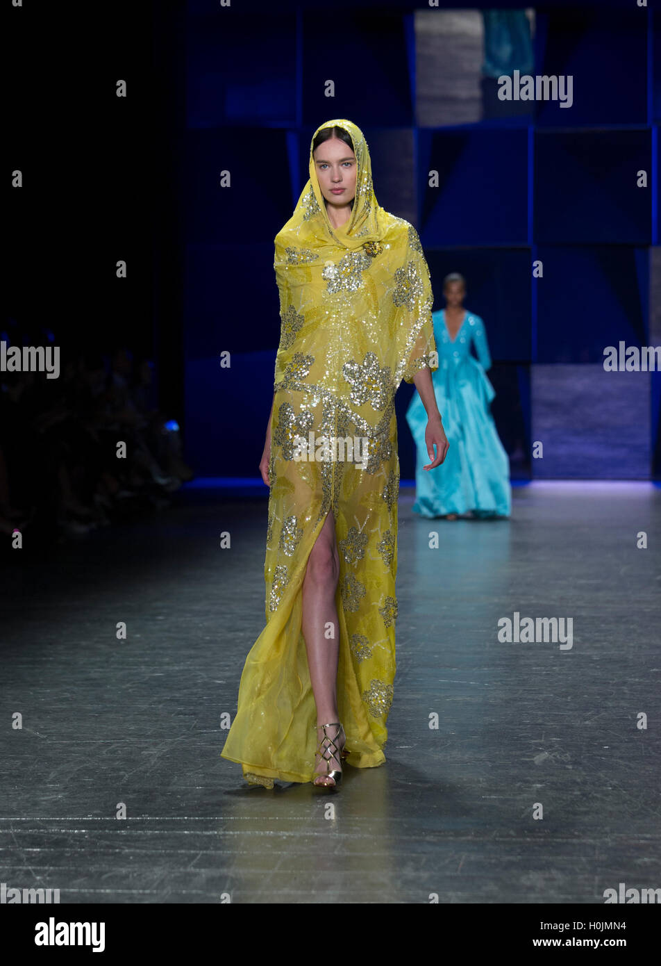 New York, NY USA - September 14, 2016: Model walks runway for ...