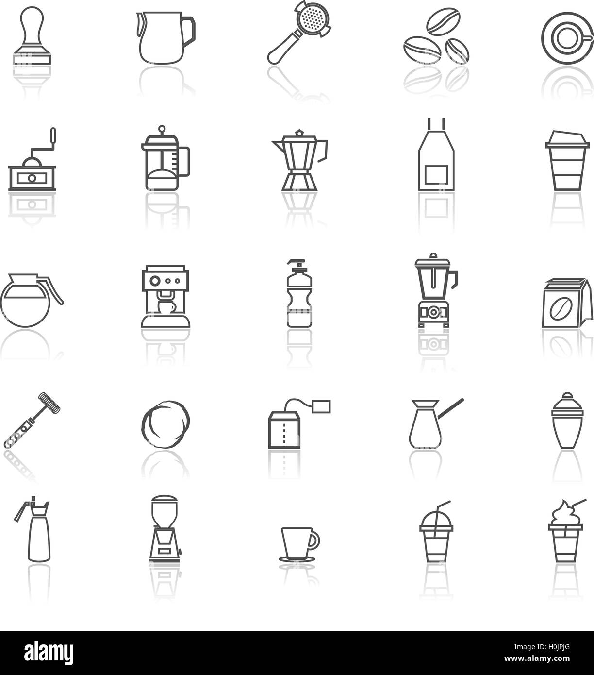 Barista line icon with reflect on white background, stock vector Stock ...