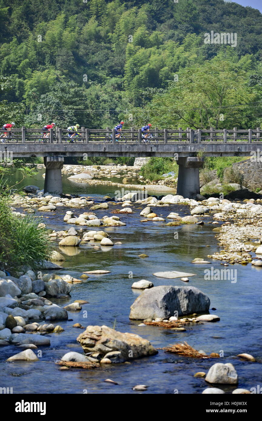 Pingxiang, China's Jiangxi Province. 21st Sep, 2016. Cyclists compete ...