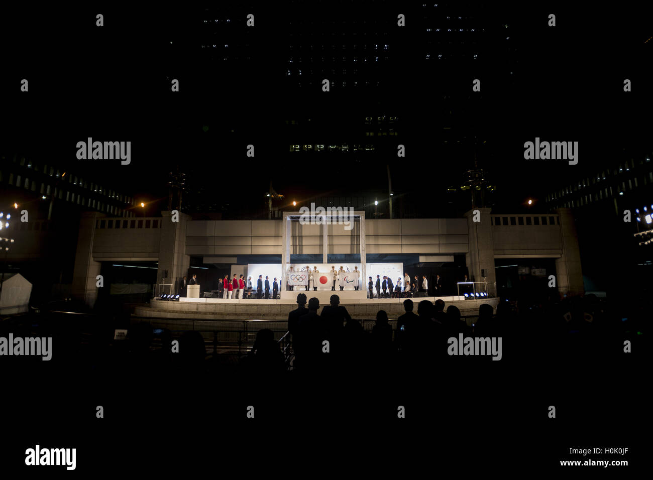 Tokyo, Tokyo, Japan. 21st Sep, 2016. Olympic and Paralympic Flag ...