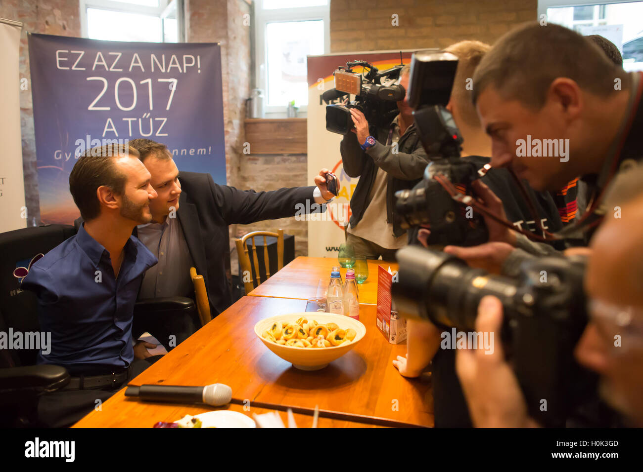 Budapest, Hungary. 21st Sep, 2016. Australian motivational speaker Nick ...