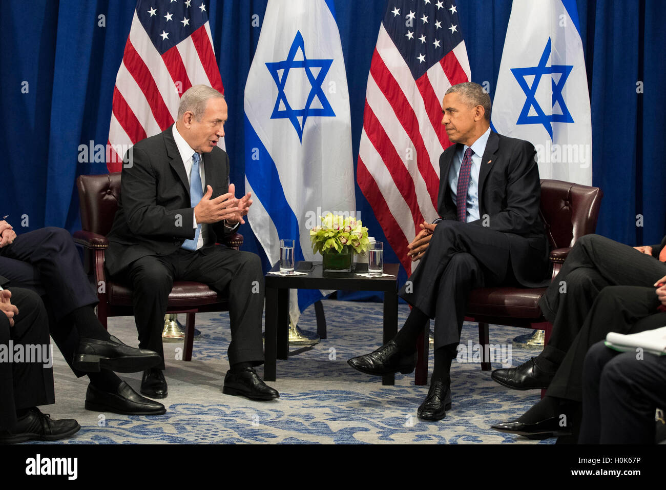 New York City. 21st Sep, 2016. (L to R) Prime Minister of Israel ...