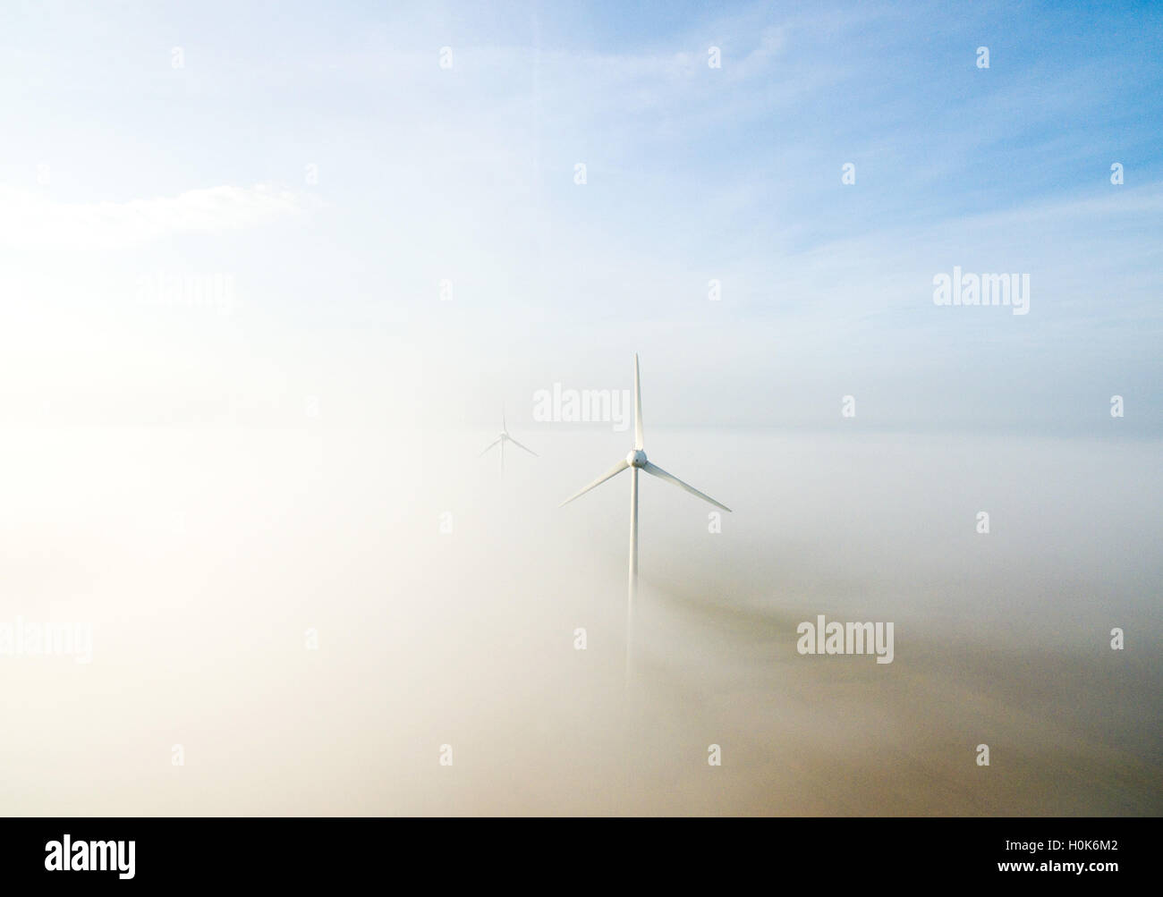 Sehnde, Germany. 22nd September, 2016. Wind turbines stick out of the ...