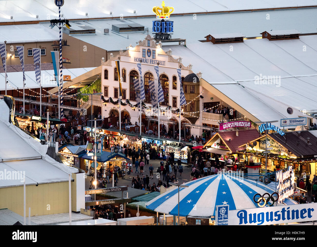 Munich, Germany. 21st Sep, 2016. The Hofbraeu festival tent at the ...