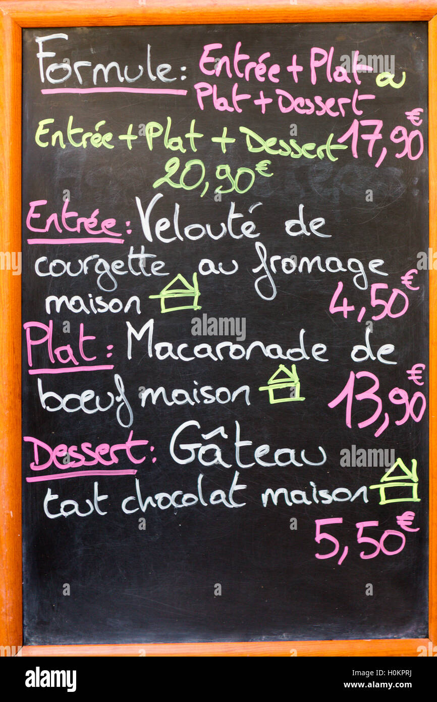 Le restaurant menus hi-res stock photography and images - Alamy