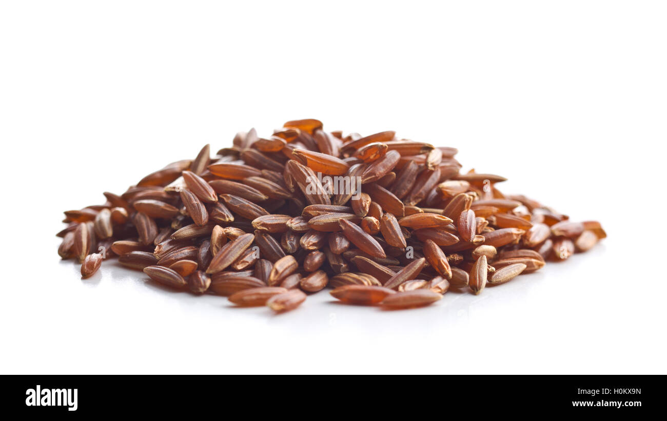 The red rice isolated on white background Stock Photo - Alamy