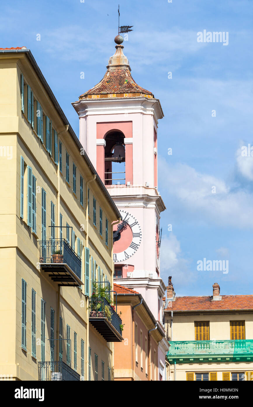 Clock and Bell Tower, Nice, Alpes-Maritimes, French Riviera, France ...