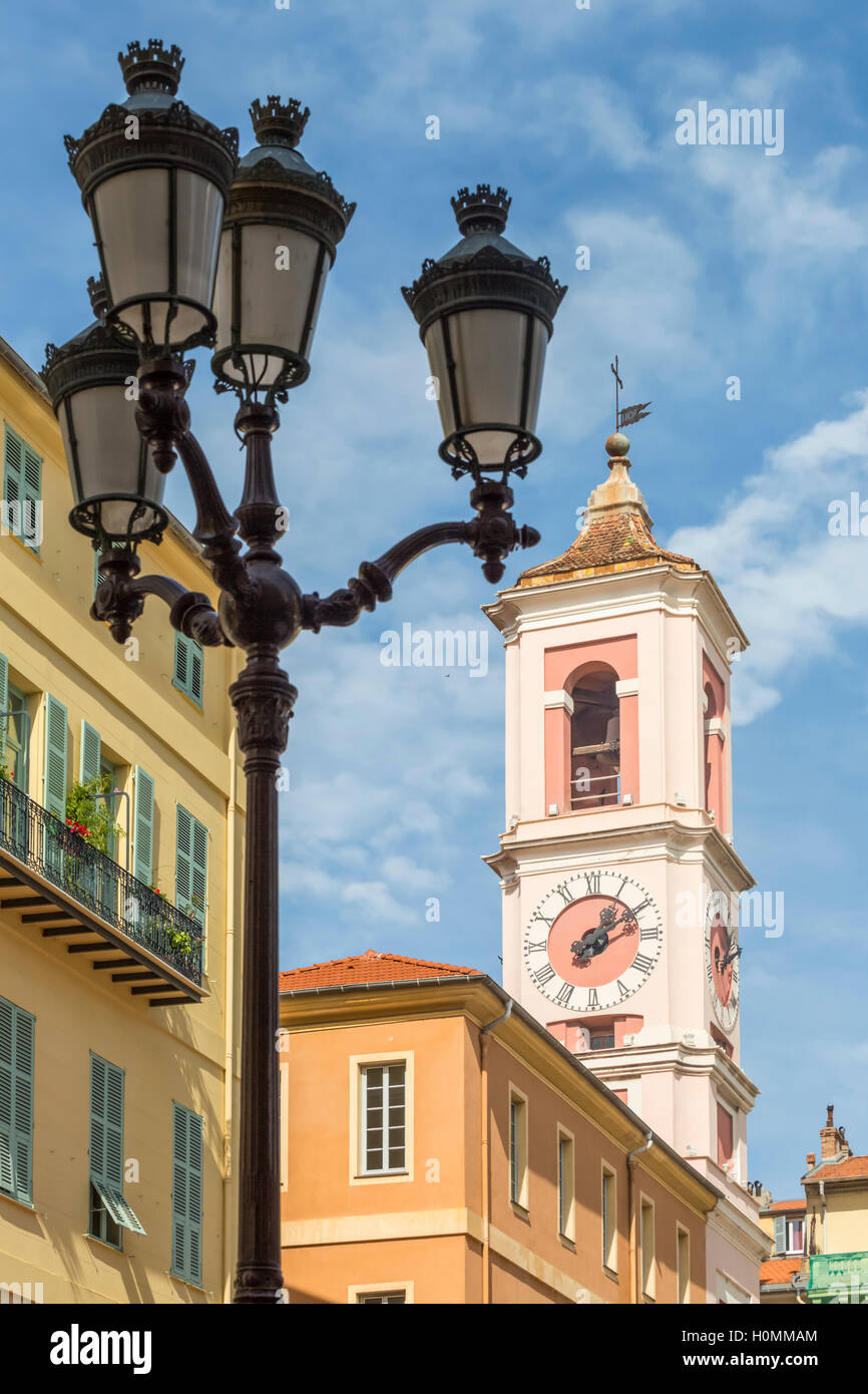 Clock and Bell Tower, Nice, Alpes-Maritimes, French Riviera, France ...
