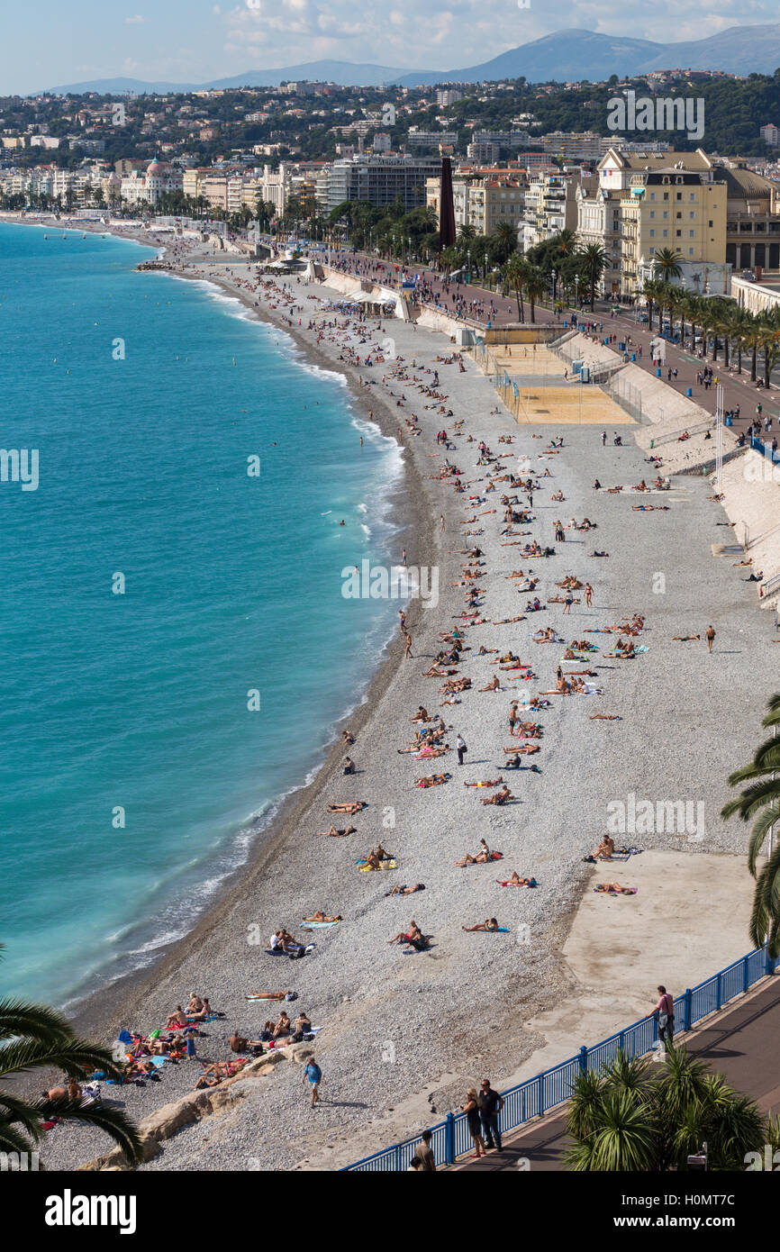Nice france beach view hi-res stock photography and images - Alamy