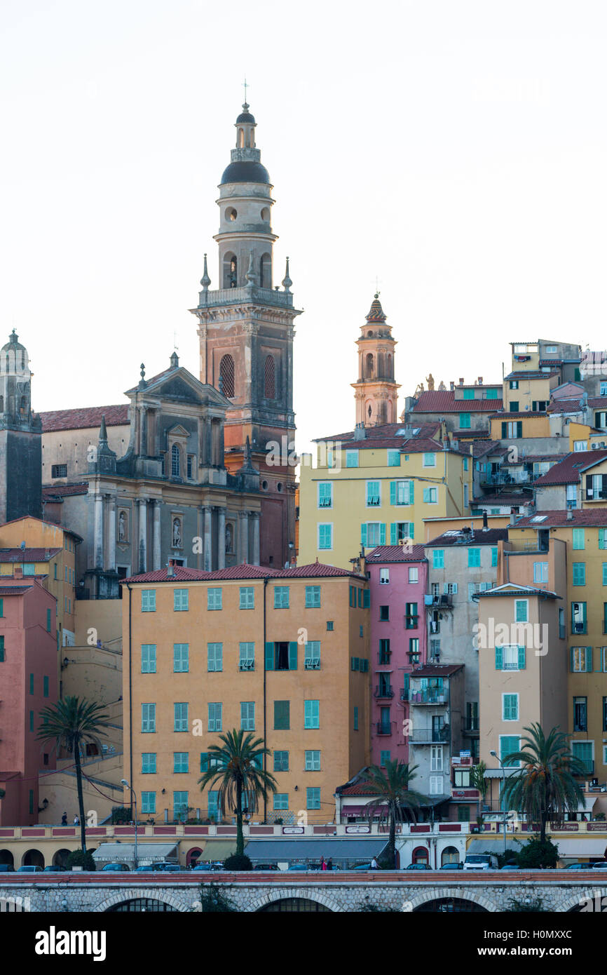 Basilique Saint-Michel and houses, Menton, Alpes-Maritimes, France ...