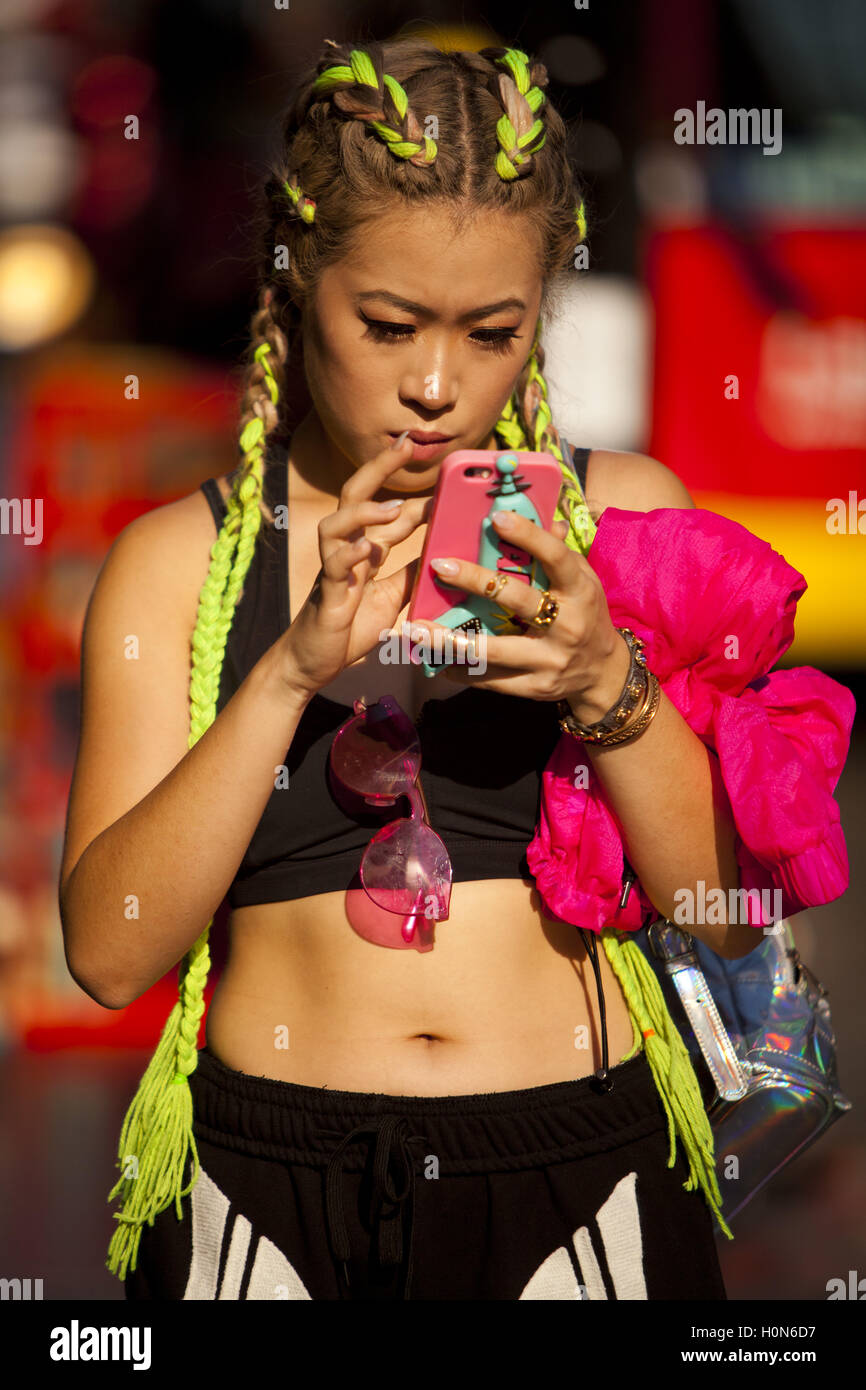 Cell phone user, Hollywood Boulevard, Hollywood, Los Angeles ...