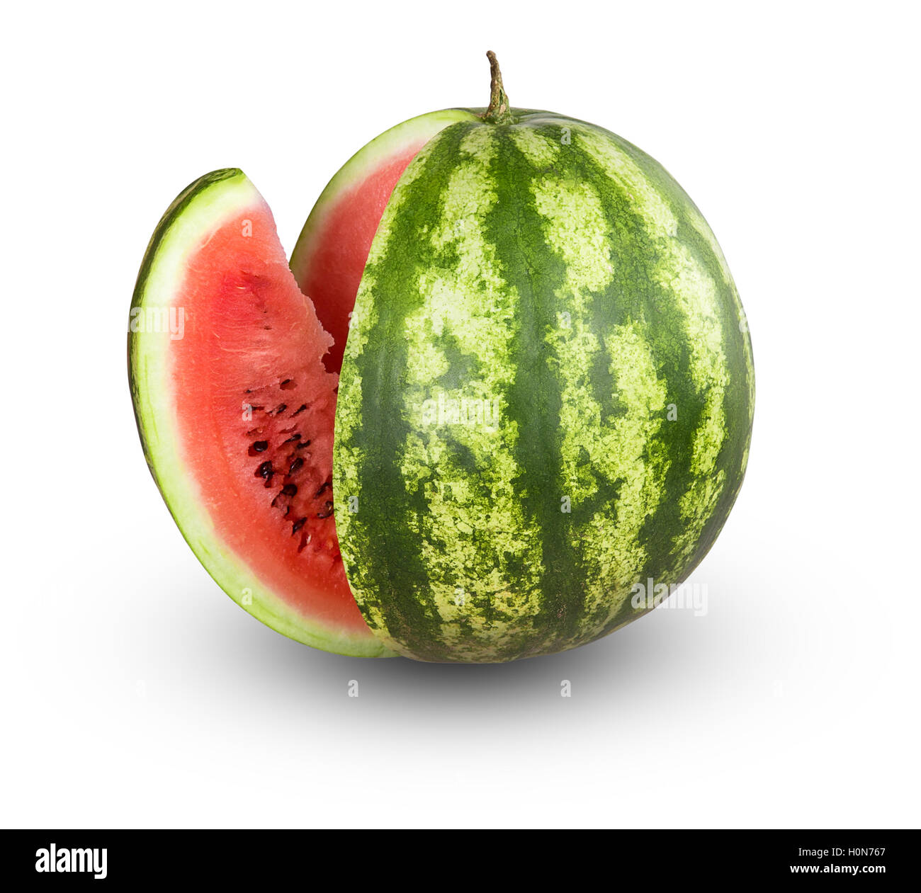 Watermelon with slice isolated on white background with Clipping Path ...
