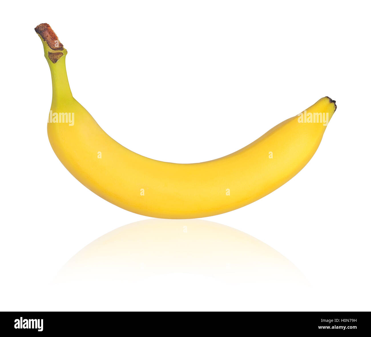 Single banana isolated on white background. Clipping path Stock Photo ...