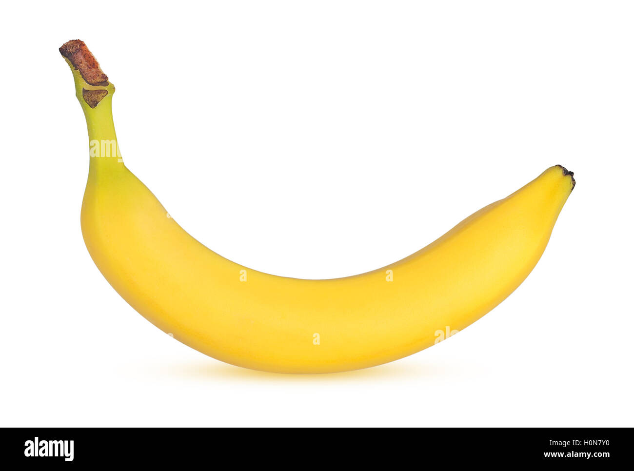 Single banana isolated on white background. Clipping path Stock Photo ...