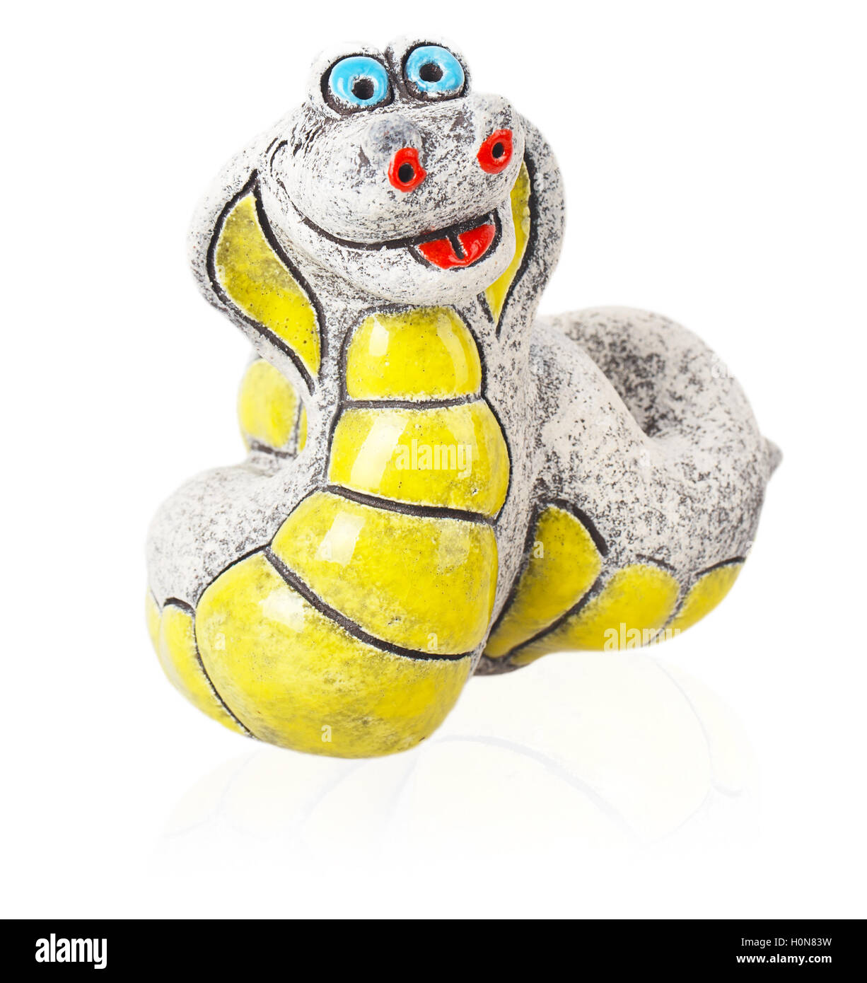 Ceramic statue snake isolated on white background Stock Photo - Alamy
