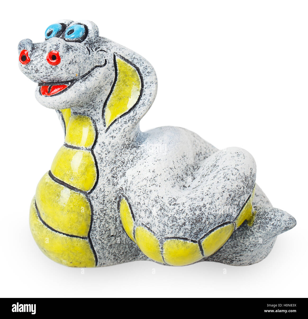Ceramic statue snake isolated on white background Stock Photo - Alamy