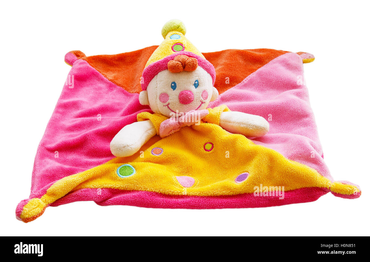Rag doll clown toy isolated on white background Stock Photo - Alamy