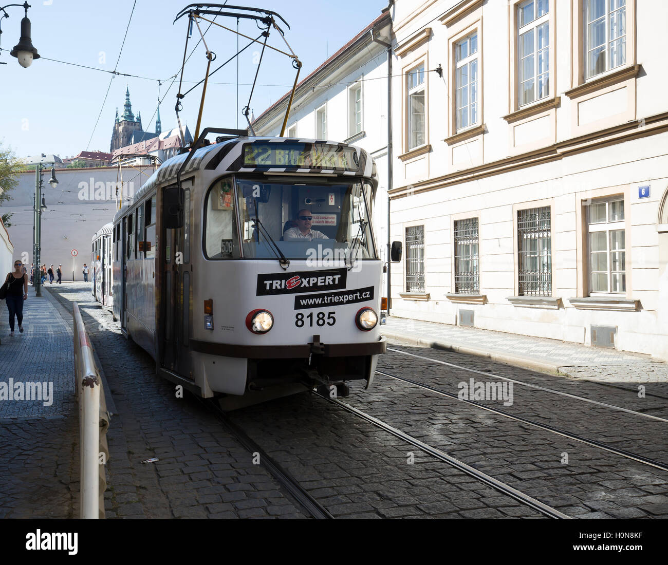 Tram in Prague Czech Republic Stock Photo - Alamy