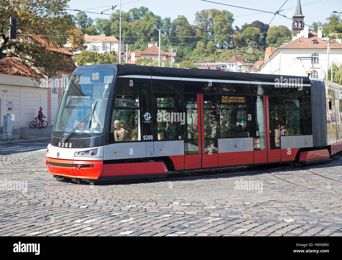 Tram in Prague Czech Republic Stock Photo - Alamy